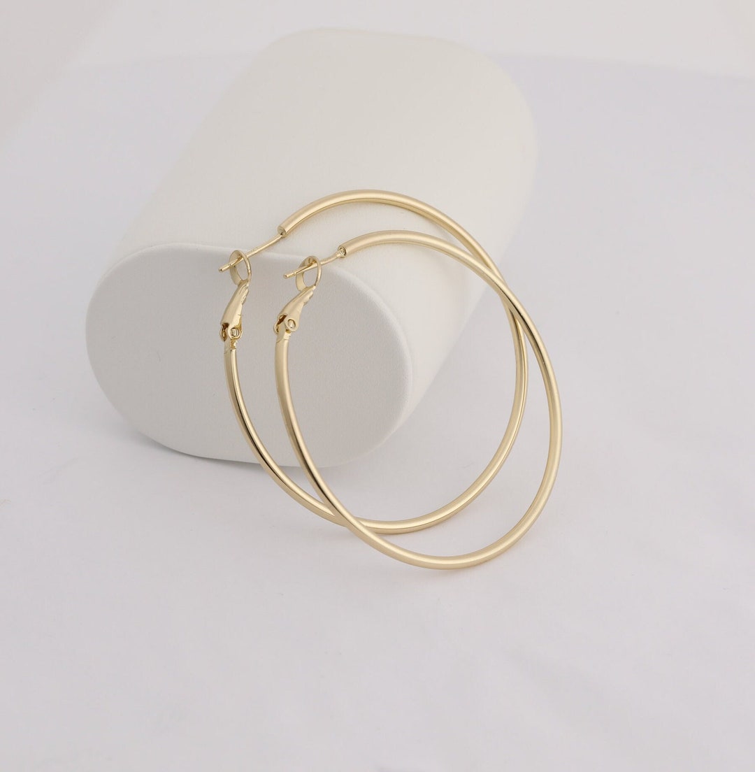 Big Gold Earrings Large Hoops - 14k Gold Plated Big Gold Hoops 20mm ...
