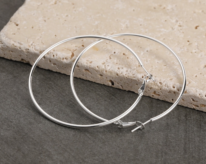 Hammered Silver Big Hoop Earrings Contemporary Unique Handcrafted Hoops ...
