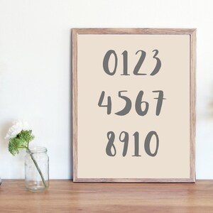 Neutral Numbers Digital Print, Instant Download, 0 to 10 - Etsy