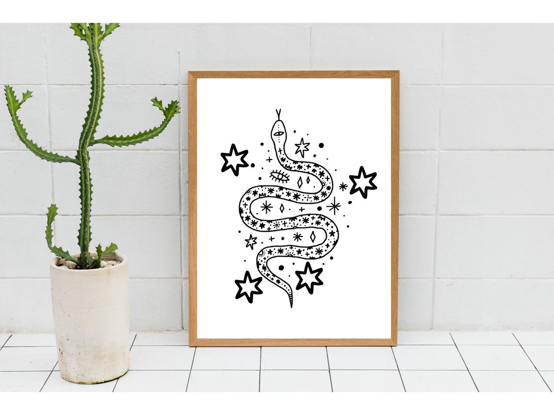Black and White Snake Print / Snake Printable Wall Art / Snake - Etsy