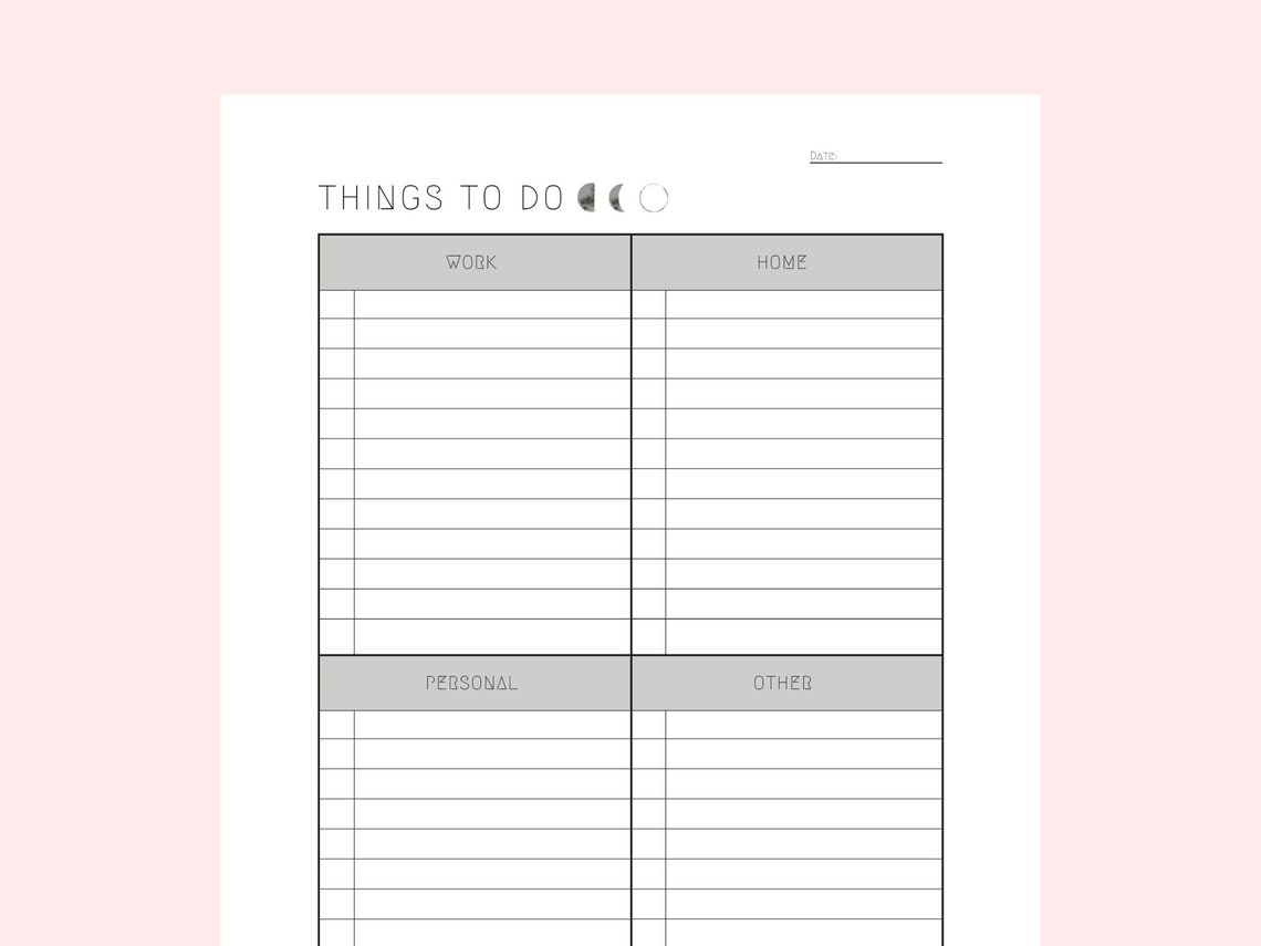 Simple to Do List Printable Planner / Daily to Do List / Project ...