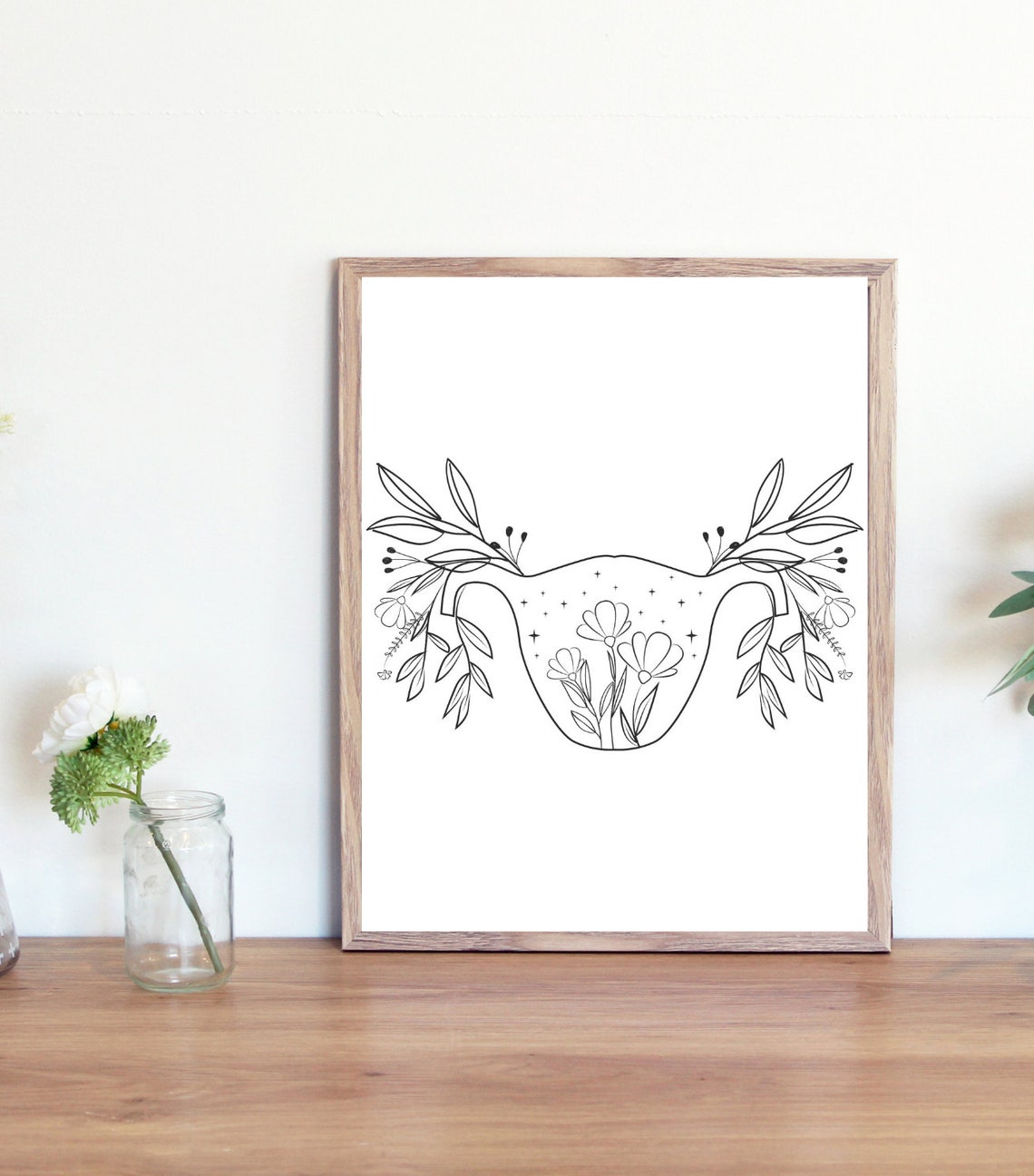 Uterus Print / Floral Anatomy Print / Floral Uterus / Feminist Poster ...