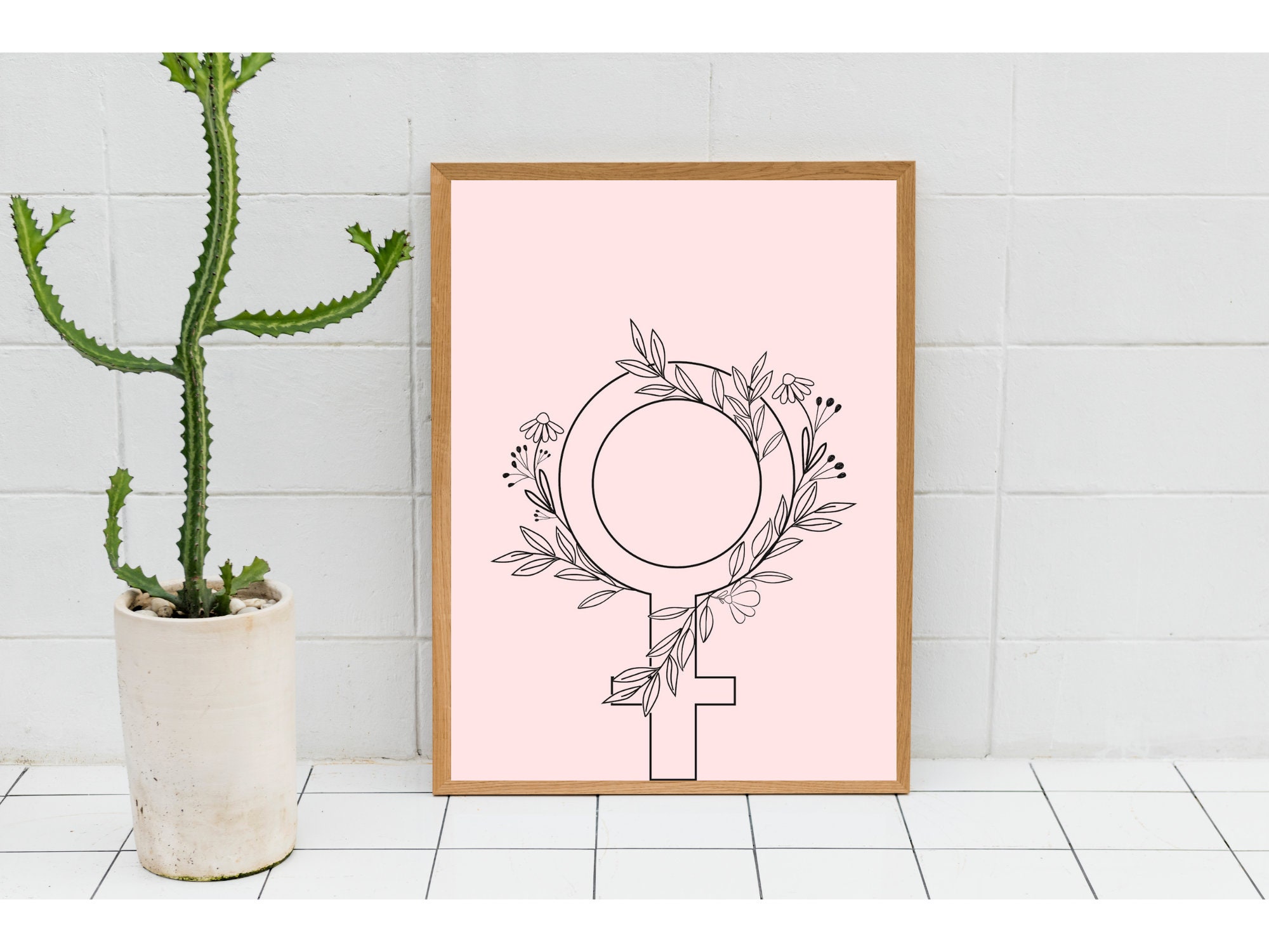 Pink Female Symbol Print / Venus Symbol / Feminist Wall Art / Gender ...