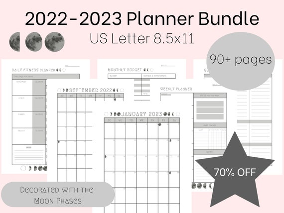 2022-2023 Planner Bundle Printable Planner Pages Yearly - Etsy