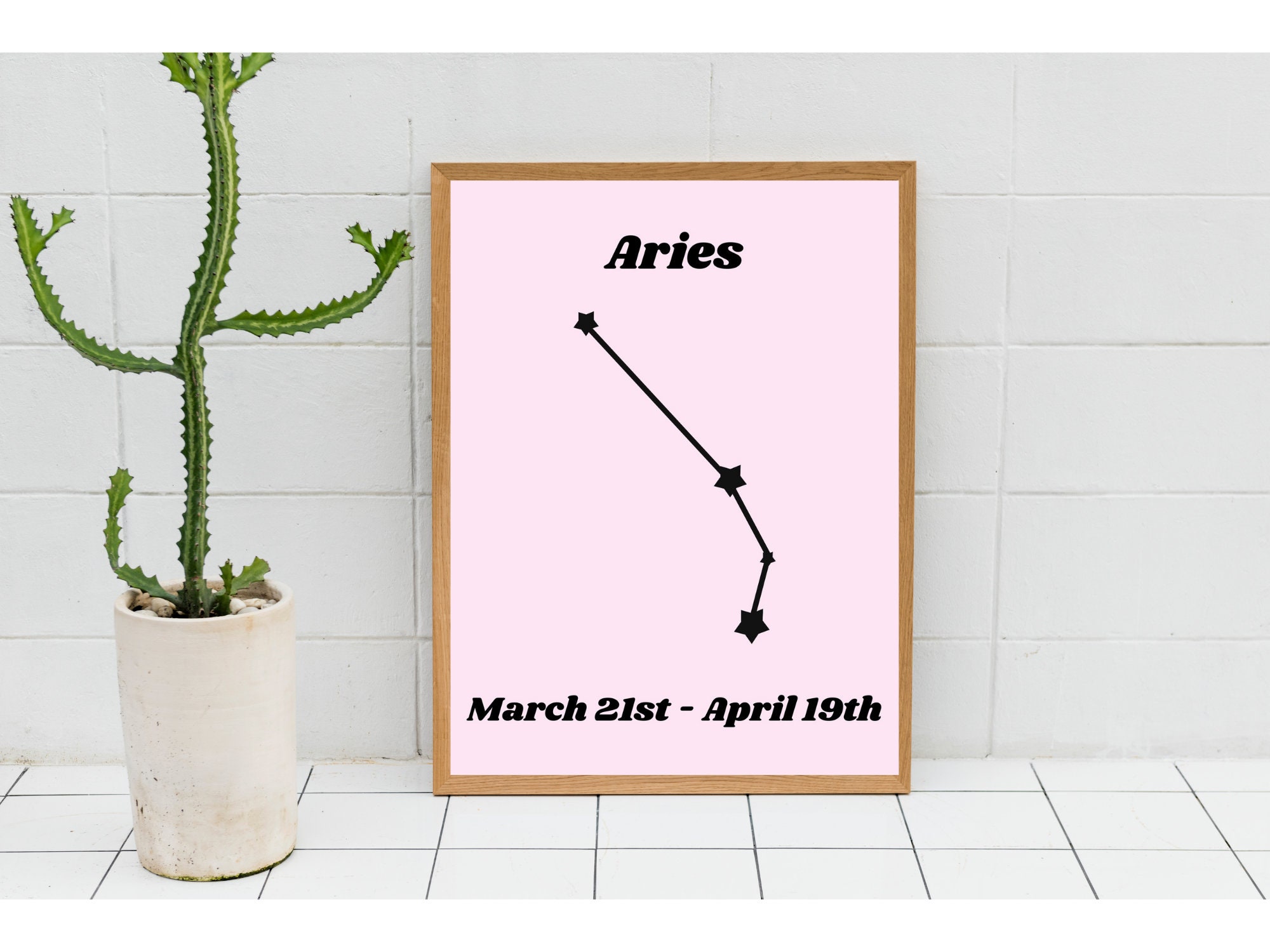 Aries Constellation Print / Pink Astrology Print / Aries Star - Etsy
