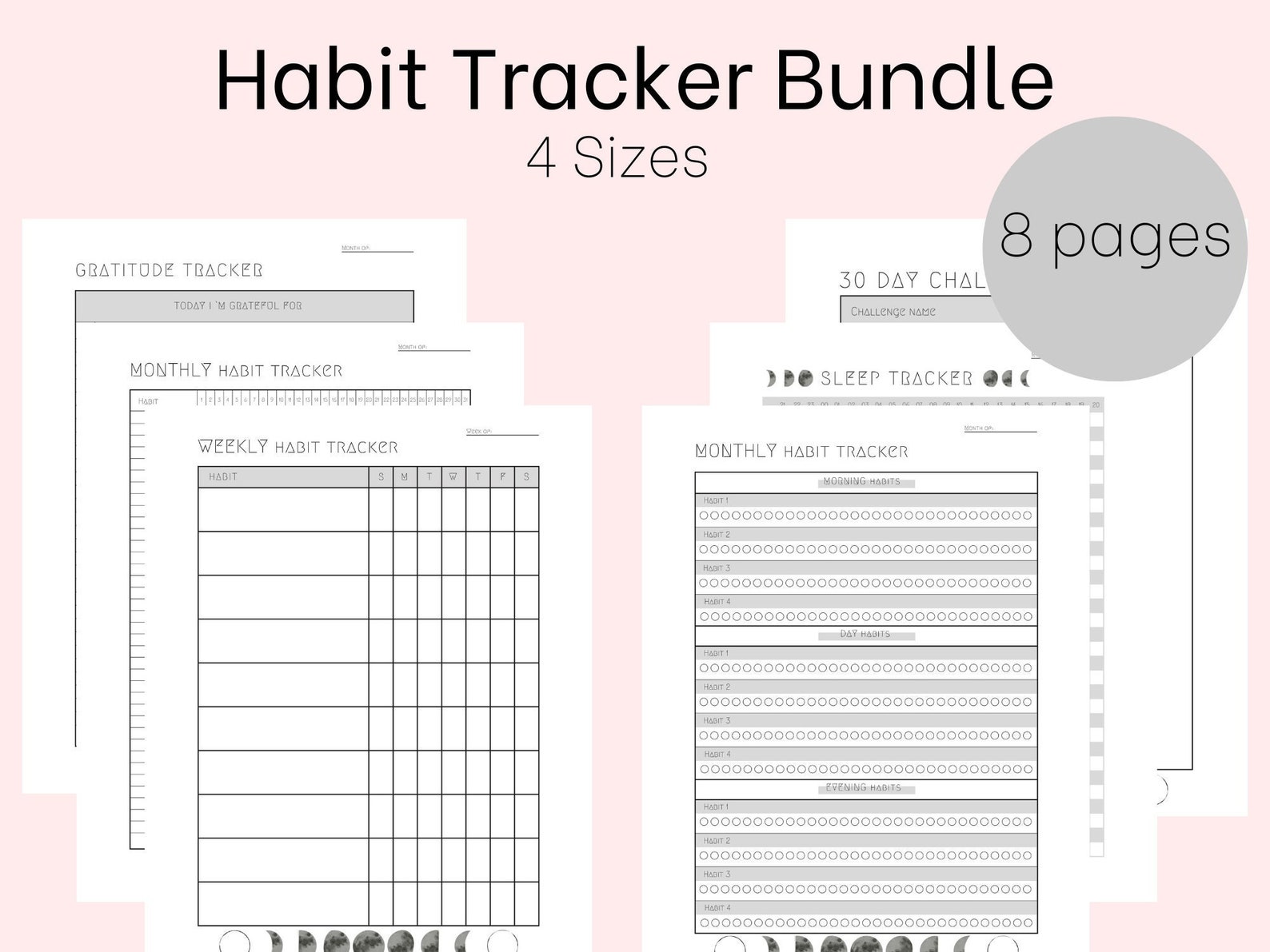 Habit Tracker / Printable Tracker / Monthly Habit / Challenge Tracker ...