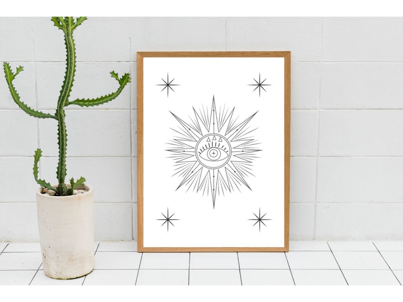 Black and White Abstract Star Print / Abstract Art / Abstract Printable ...