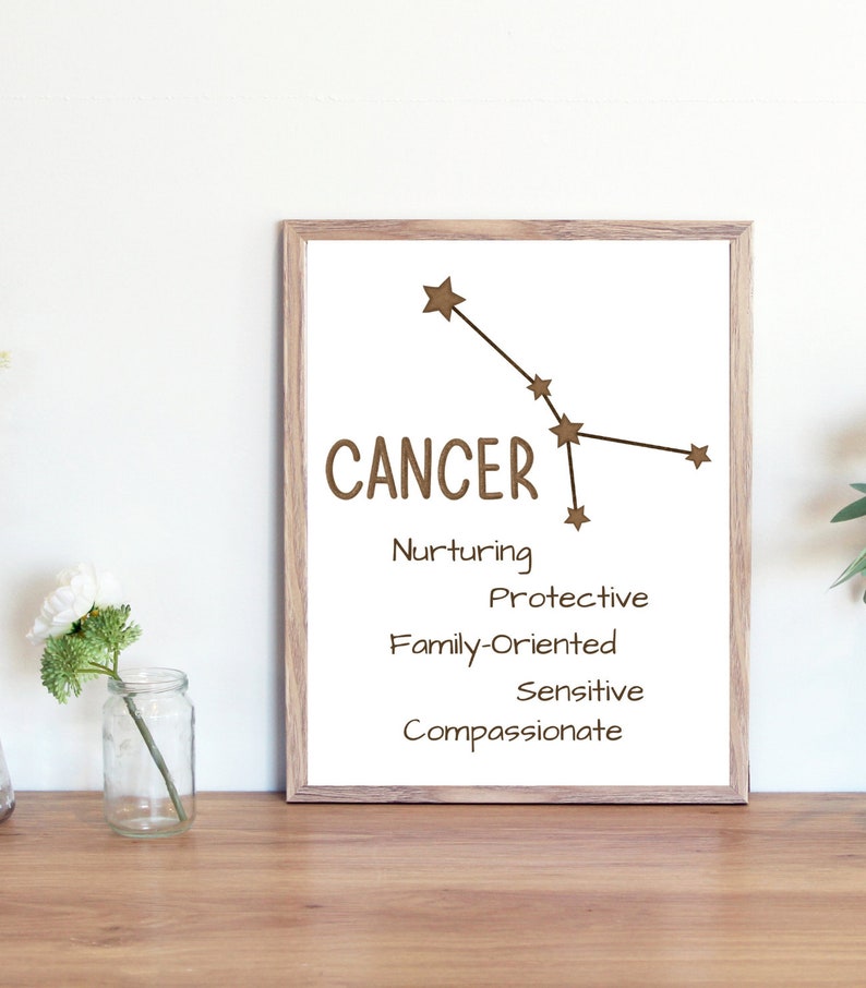 Cancer Set of 5 Prints | Cancer Nursery Decor | Cancer Astrology Wall ...
