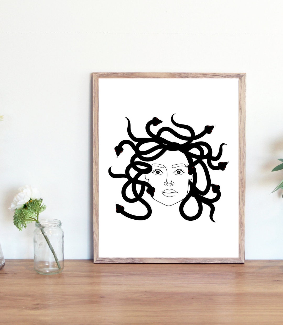 Medusa Print / Greek Mythology Art / Medusa Wall Art / Medusa Head ...
