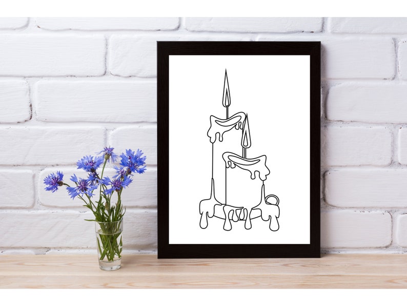 Halloween Candles Print / Candle Wall Art / Candle Illustration ...