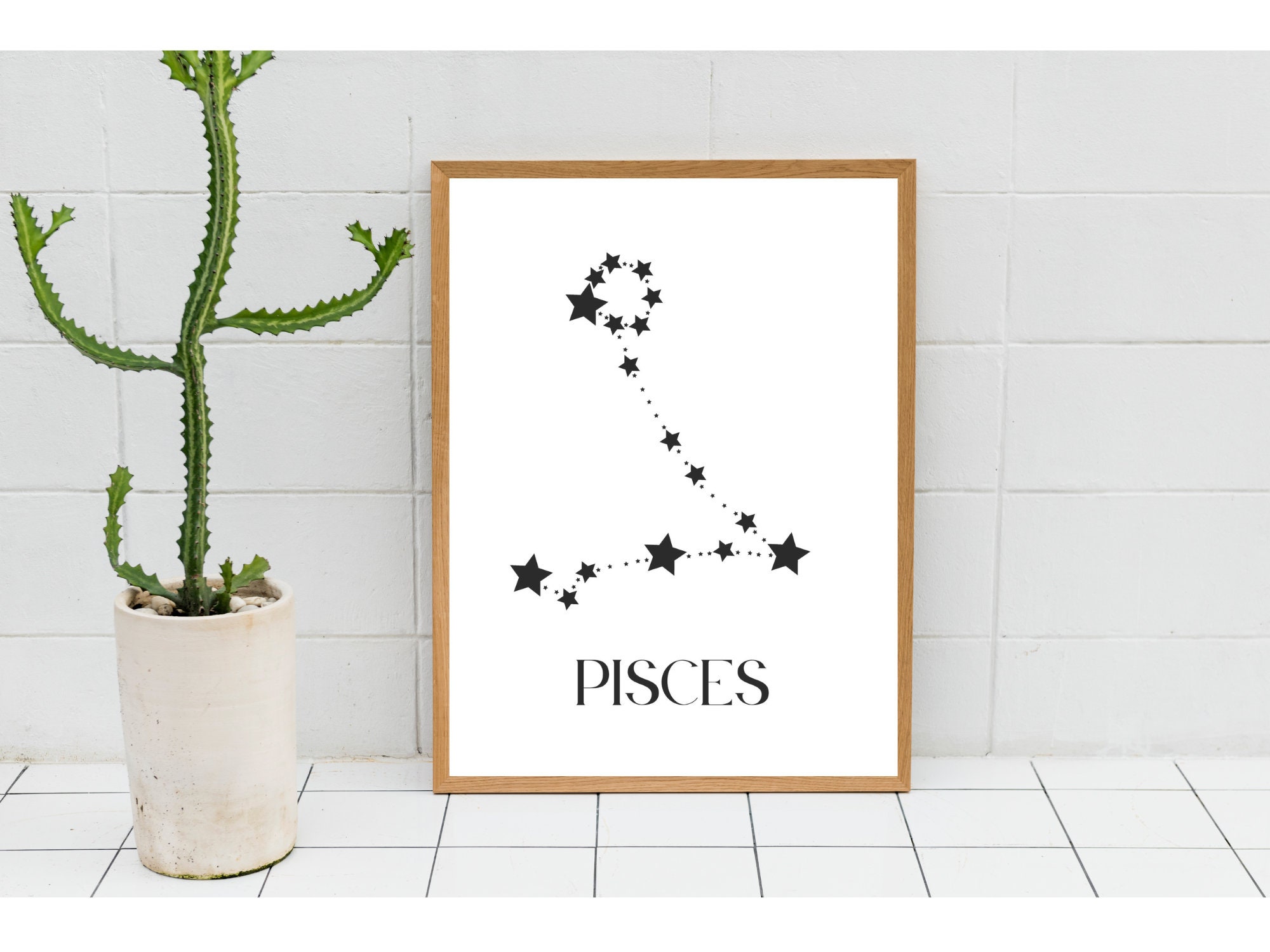 Pisces Constellation Art / Constellation Print / Pisces Astrology Wall ...