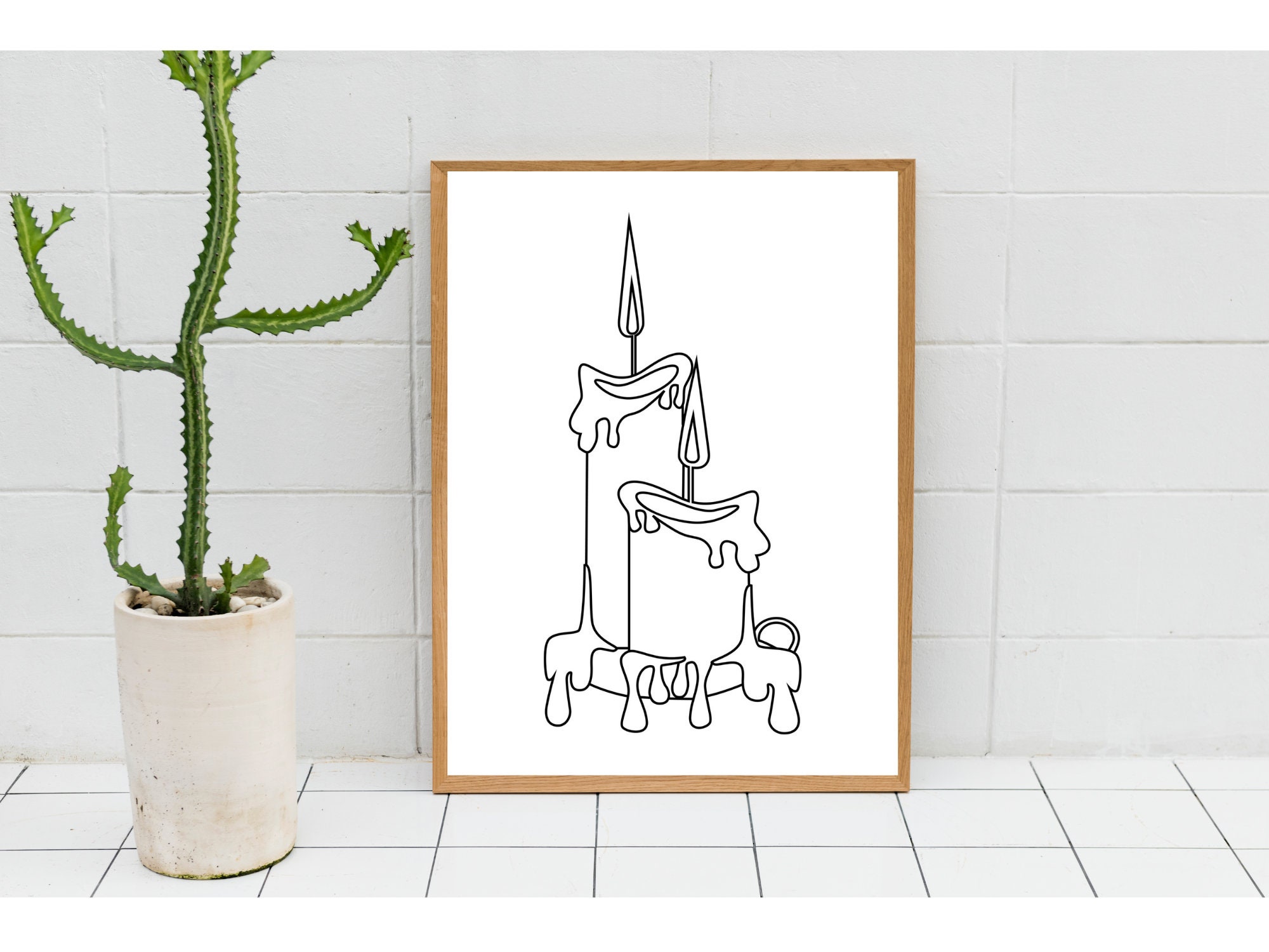 Halloween Candles Print / Candle Wall Art / Candle Illustration ...