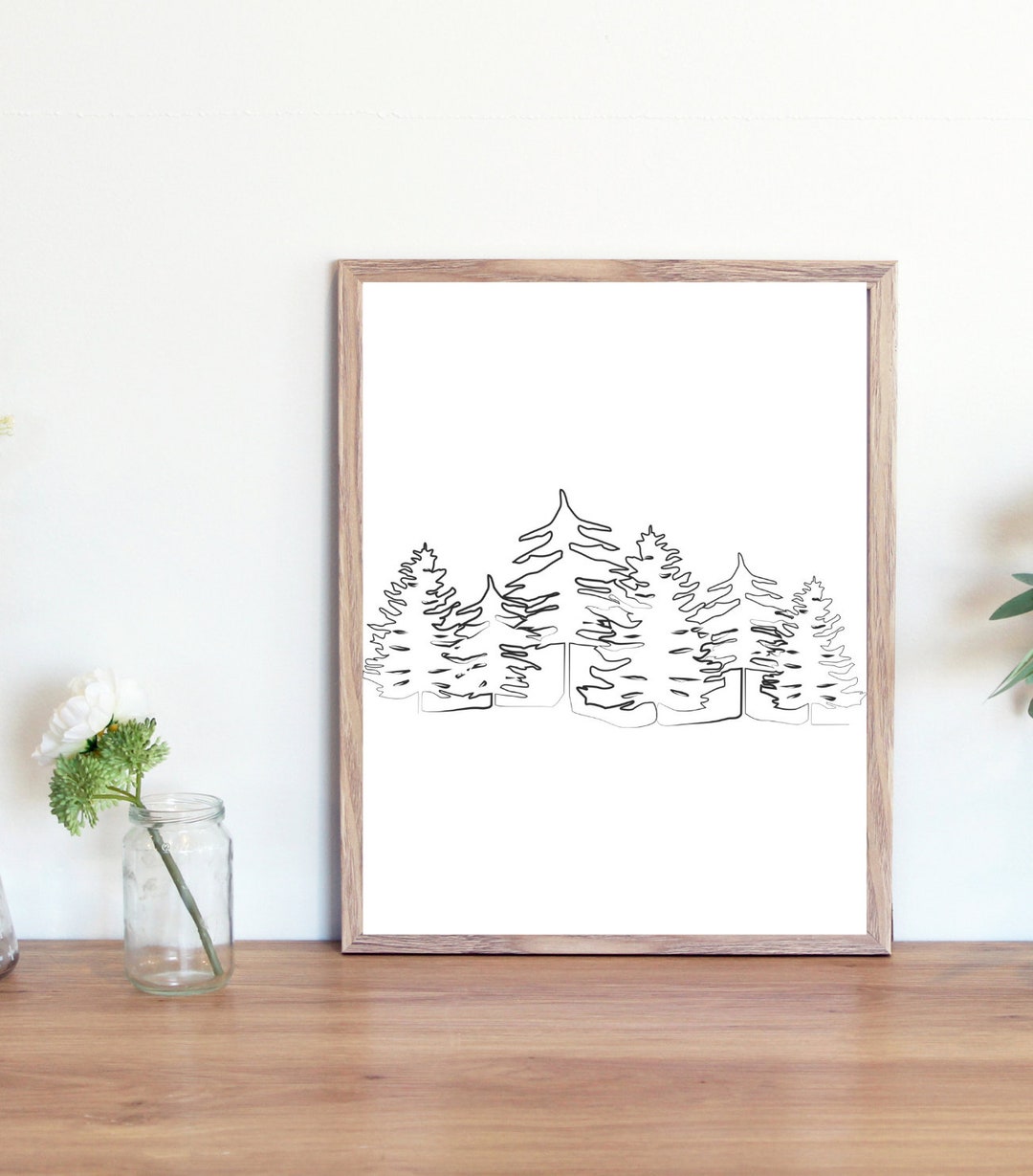Tree Print / Forest Wall Art / Nature Wall Art / Tree Wall Art / Black ...