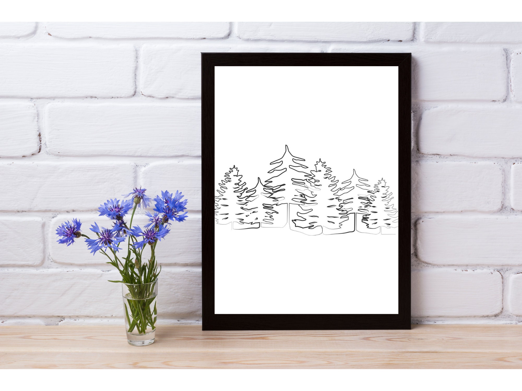 Tree Print / Forest Wall Art / Nature Wall Art / Tree Wall Art / Black ...