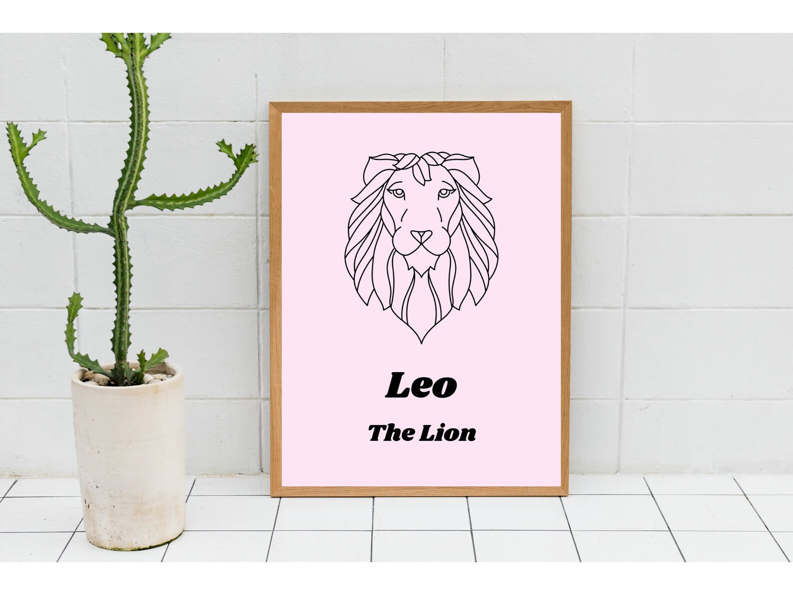 Leo the Lion Print / Leo Sign / Pink Astrology Poster / Leo Print / Leo ...