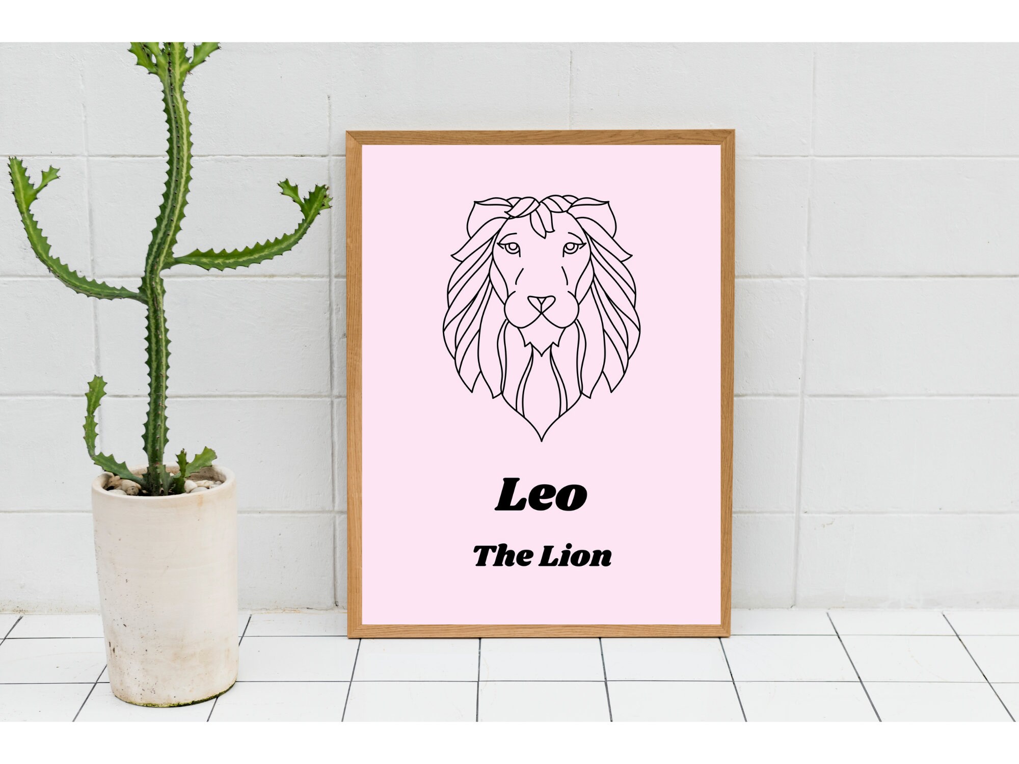 Leo the Lion Print / Leo Sign / Pink Astrology Poster / Leo Print / Leo ...