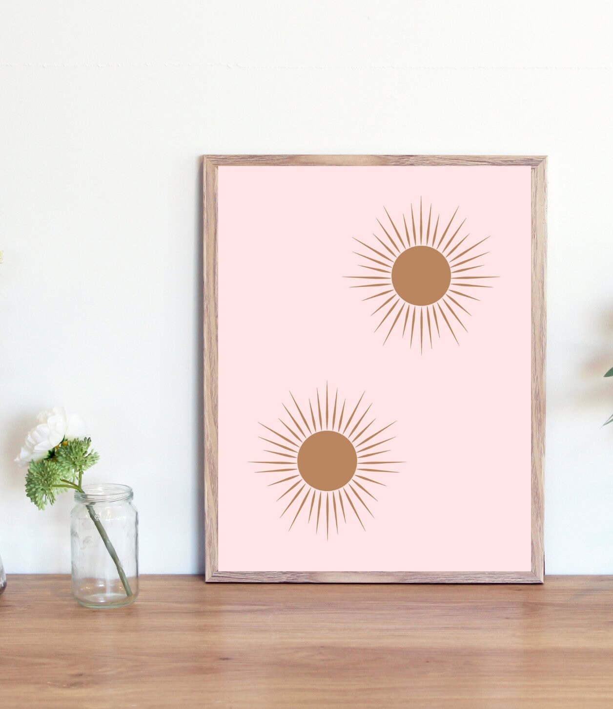 Pink Sun Print / Boho Sun Print / Abstract Sun Print / Sun Wall Art ...