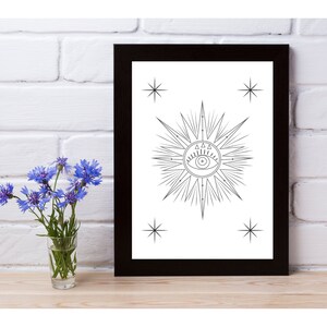 Black and White Abstract Star Print / Abstract Art / Abstract Printable ...
