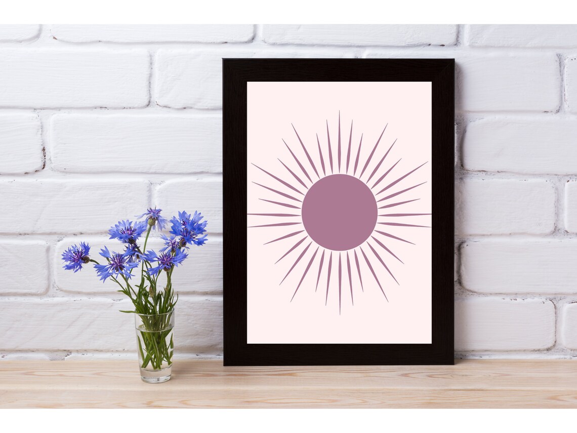 Purple Sun Print / Sun Wall Art / Abstract Sun Print / Boho - Etsy