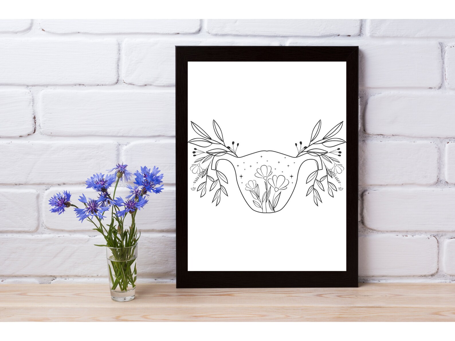 Uterus Print / Floral Anatomy Print / Floral Uterus / Feminist Poster ...