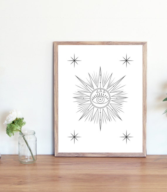 Black and White Abstract Star Print / Abstract Art / Abstract | Etsy