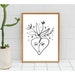 Heart Print / Black and White Boho Gallery Wall / Instant Digital ...