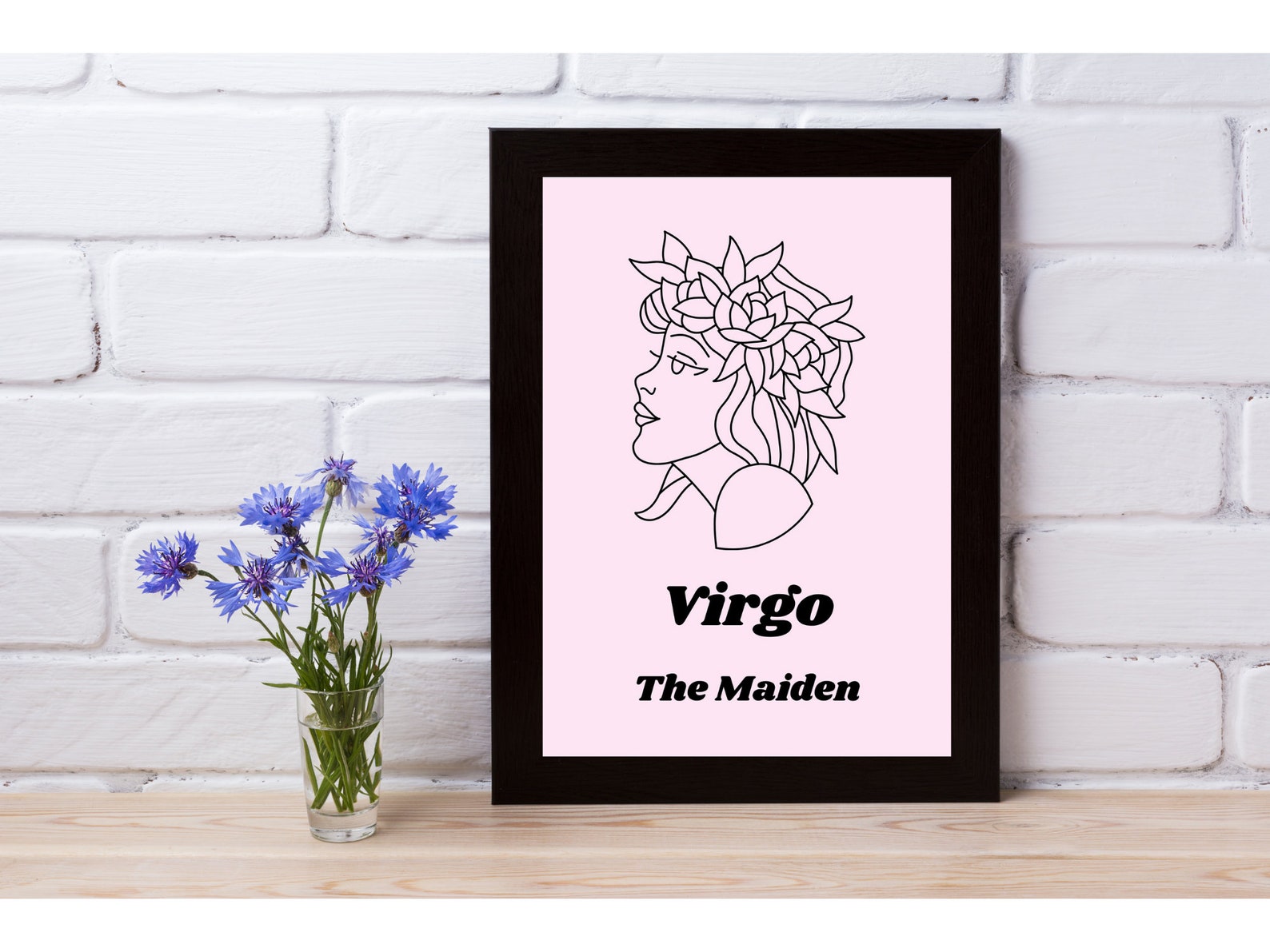 Virgo the Maiden Print / Virgo Sign / Pink Astrology Poster / Virgo ...