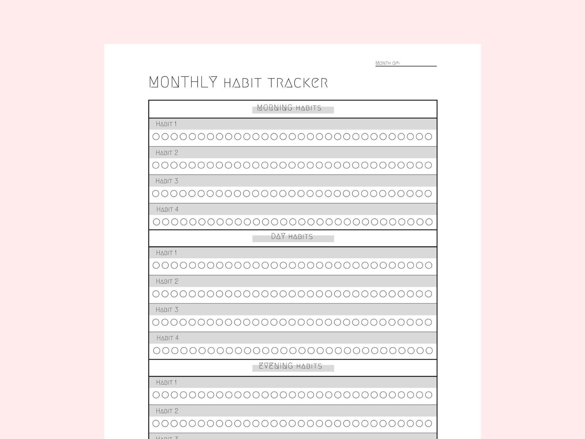 Habit Tracker / Printable Tracker / Monthly Habit / Challenge Tracker ...