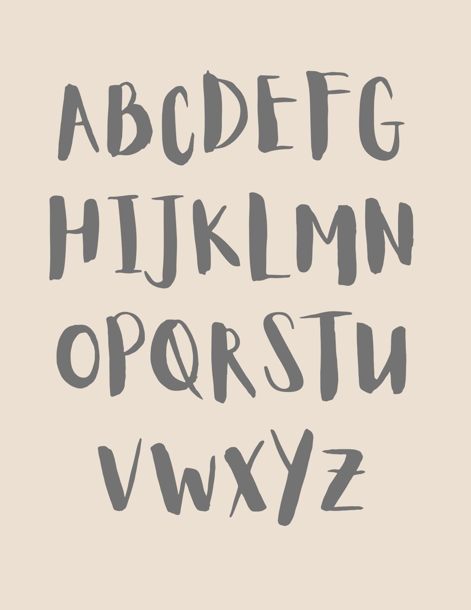 Neutral Alphabet Poster Gender Neutral Nursery Decor Digital | Etsy