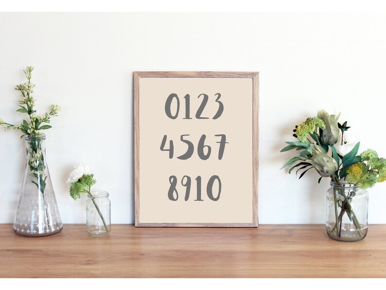 Neutral Numbers Digital Print, Instant Download, 0 to 10 - Etsy