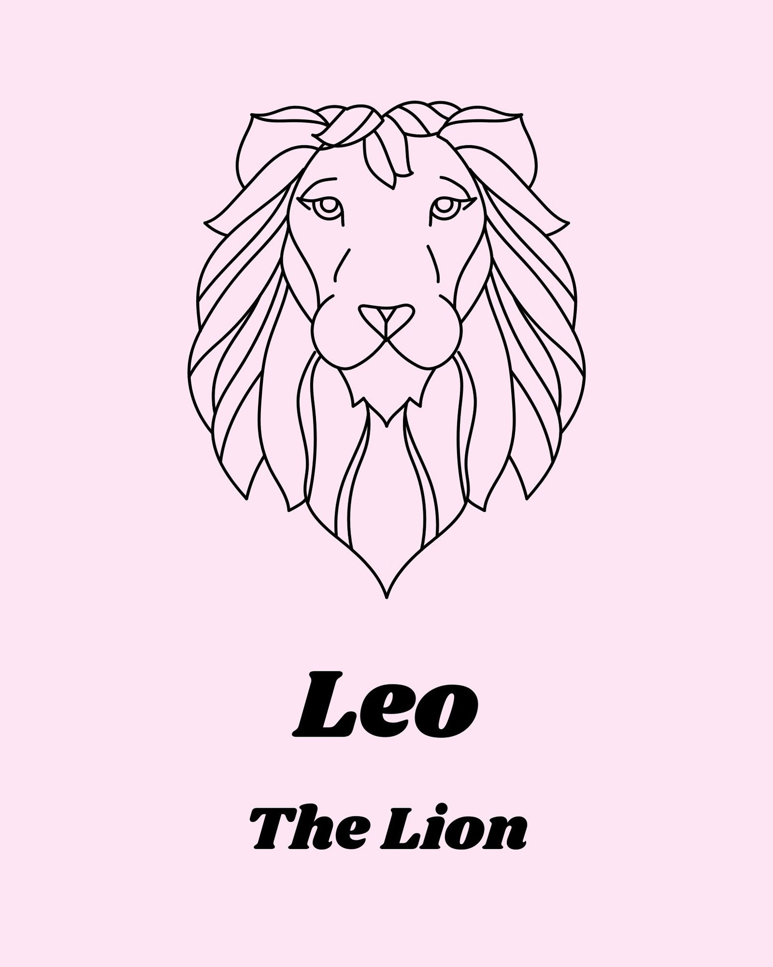 Leo the Lion Print / Leo Sign / Pink Astrology Poster / Leo | Etsy