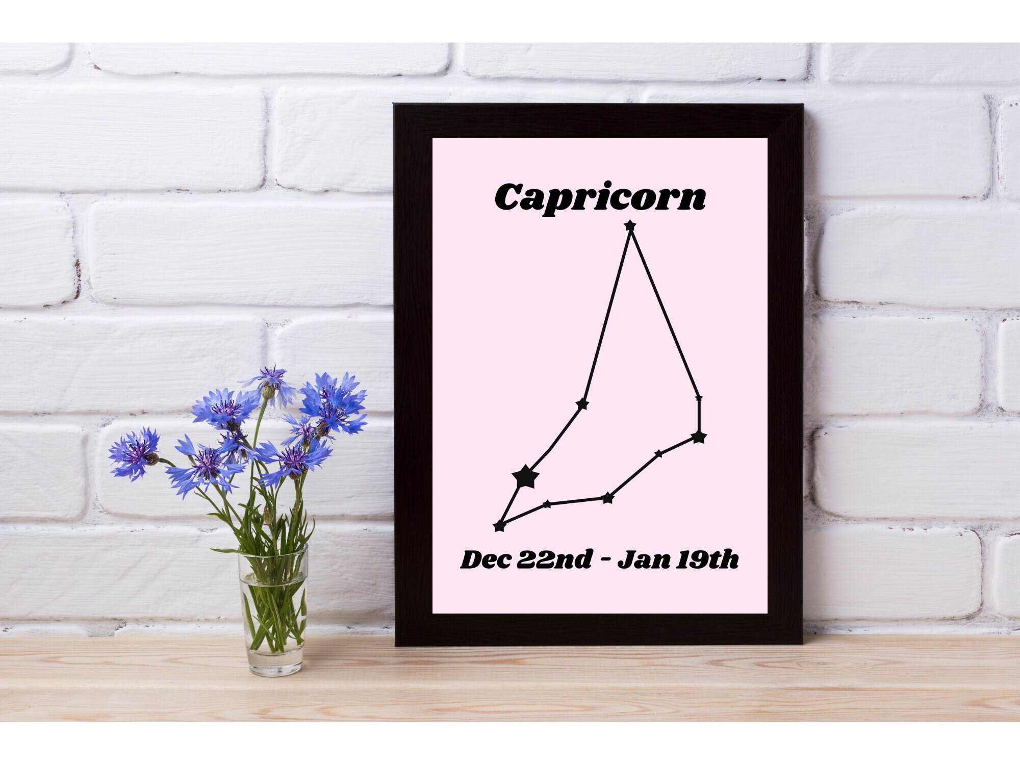 Capricorn Constellation Print / Pink Astrology Print / Capricorn Star ...