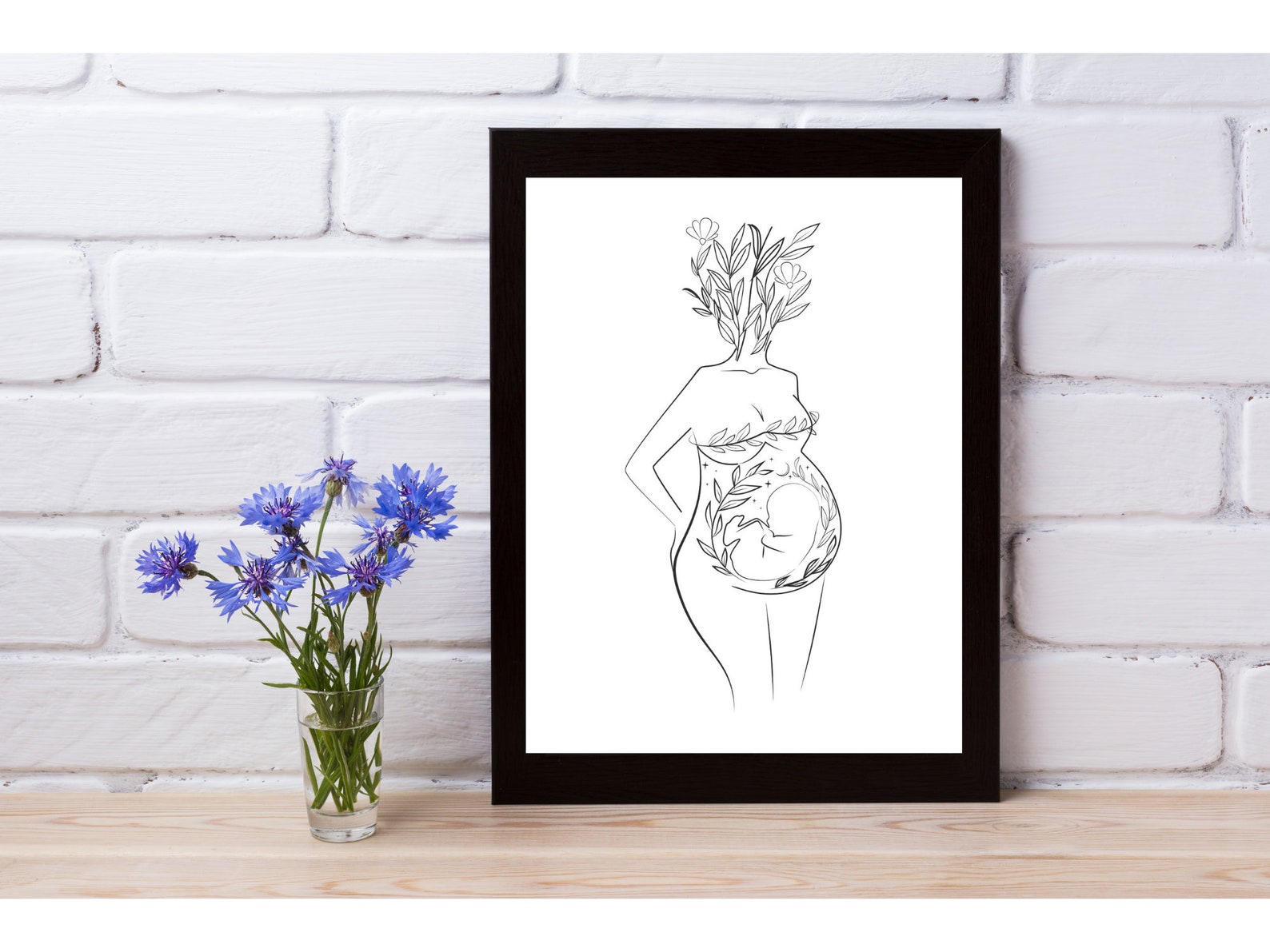 Pregnant Woman Art Womb Art New Mom Art Mom and Baby Print Motherhood ...
