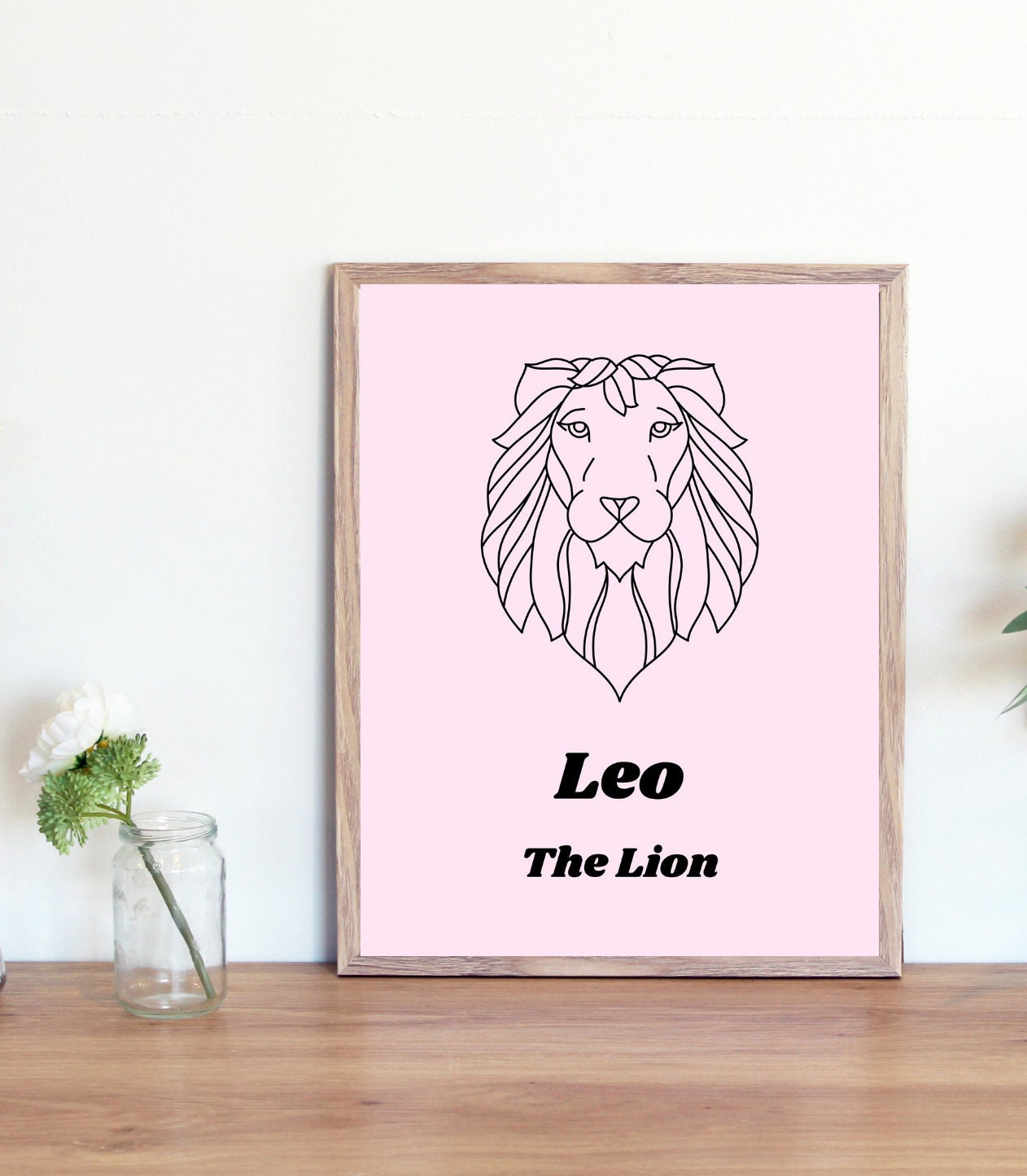 Leo the Lion Print / Leo Sign / Pink Astrology Poster / Leo - Etsy