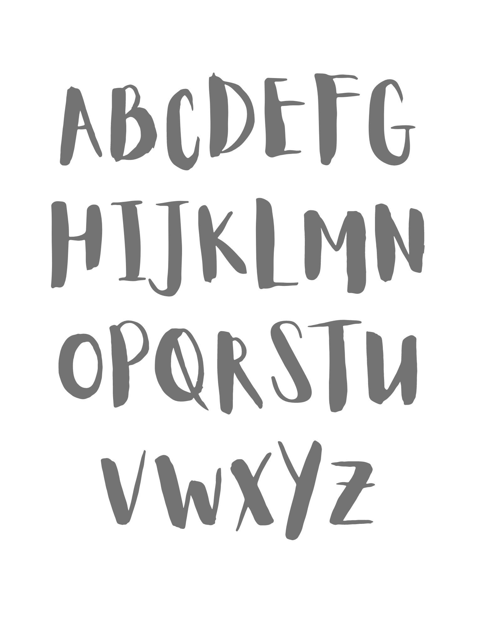 White Gray Alphabet Printable Wall Art Digital Download A | Etsy