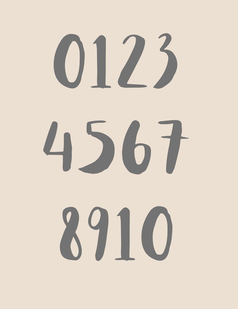 Neutral Numbers Digital Print Instant Download 0 to 10 | Etsy
