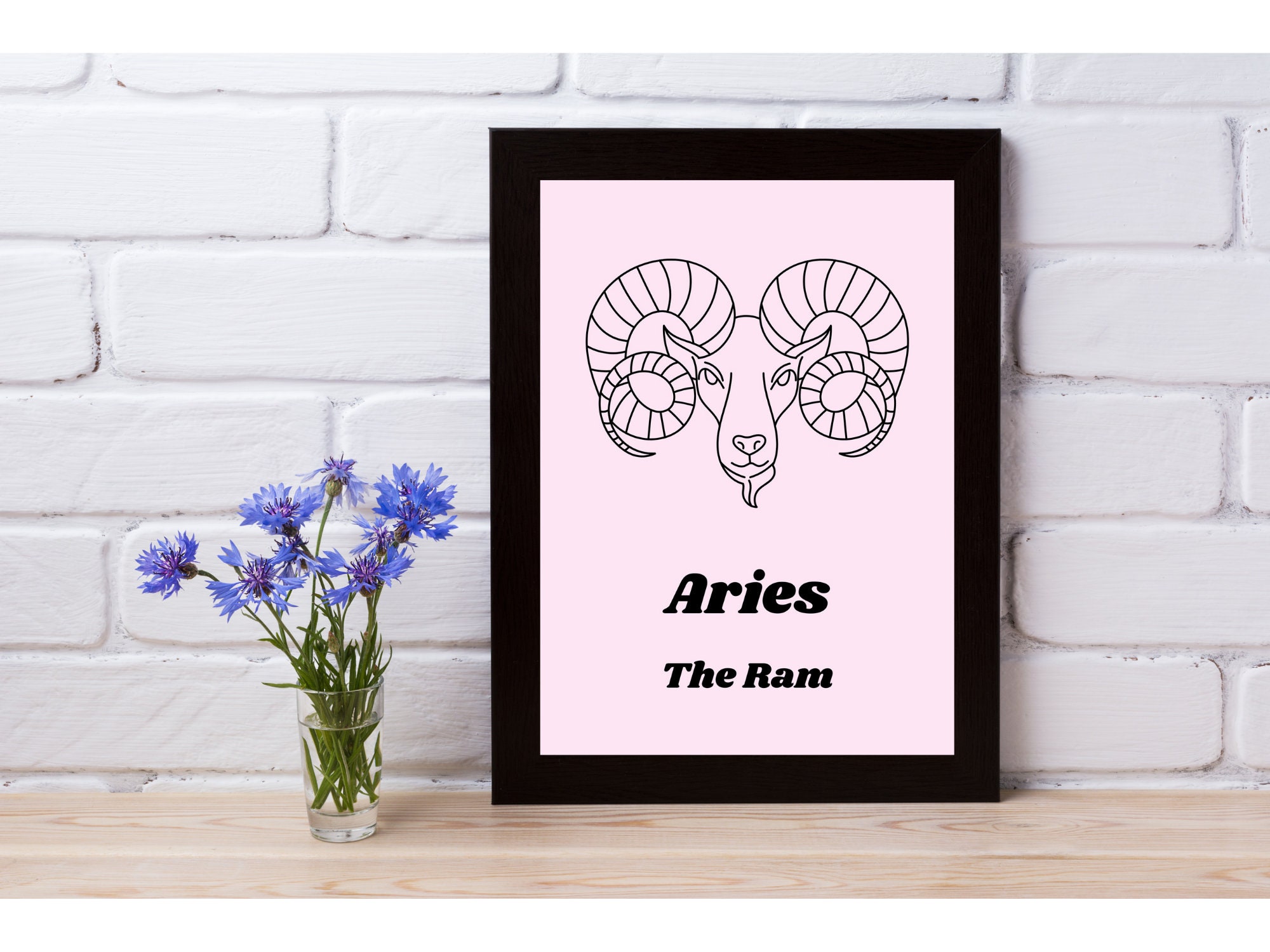 Aries the Ram Print / Aries Zodiac Sign / Pink Aries Astrology / Aries ...