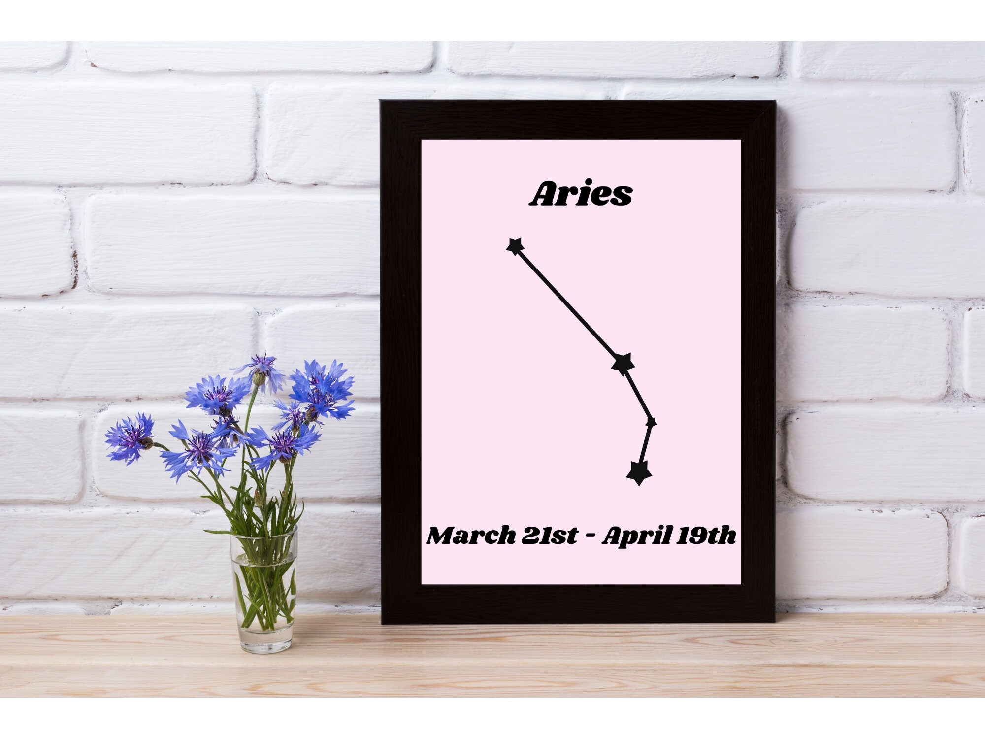 Aries Constellation Print / Pink Astrology Print / Aries Star - Etsy