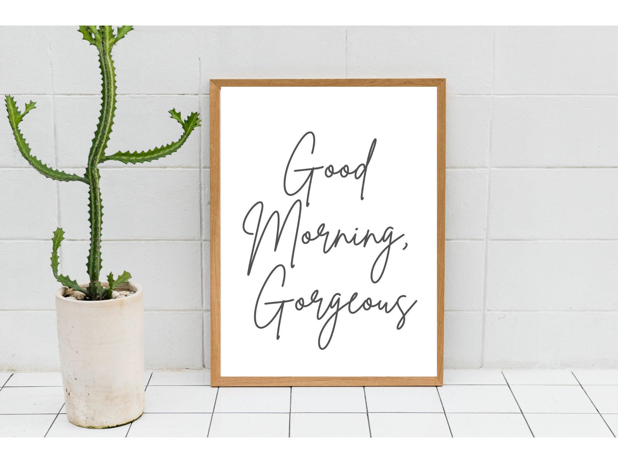 White Good Morning Gorgeous Wall Decor / Bedroom Decor / Digital ...