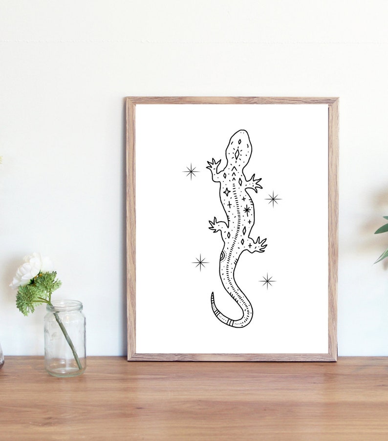 Lizard Art Print / Animal Wall Art / Lizard Decor / Reptile Decor ...