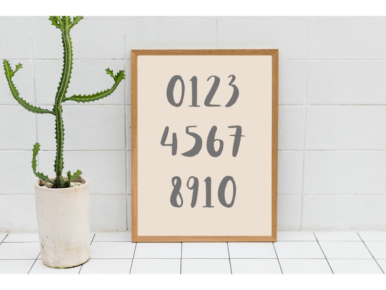 Neutral Numbers Digital Print, Instant Download, 0 to 10 - Etsy