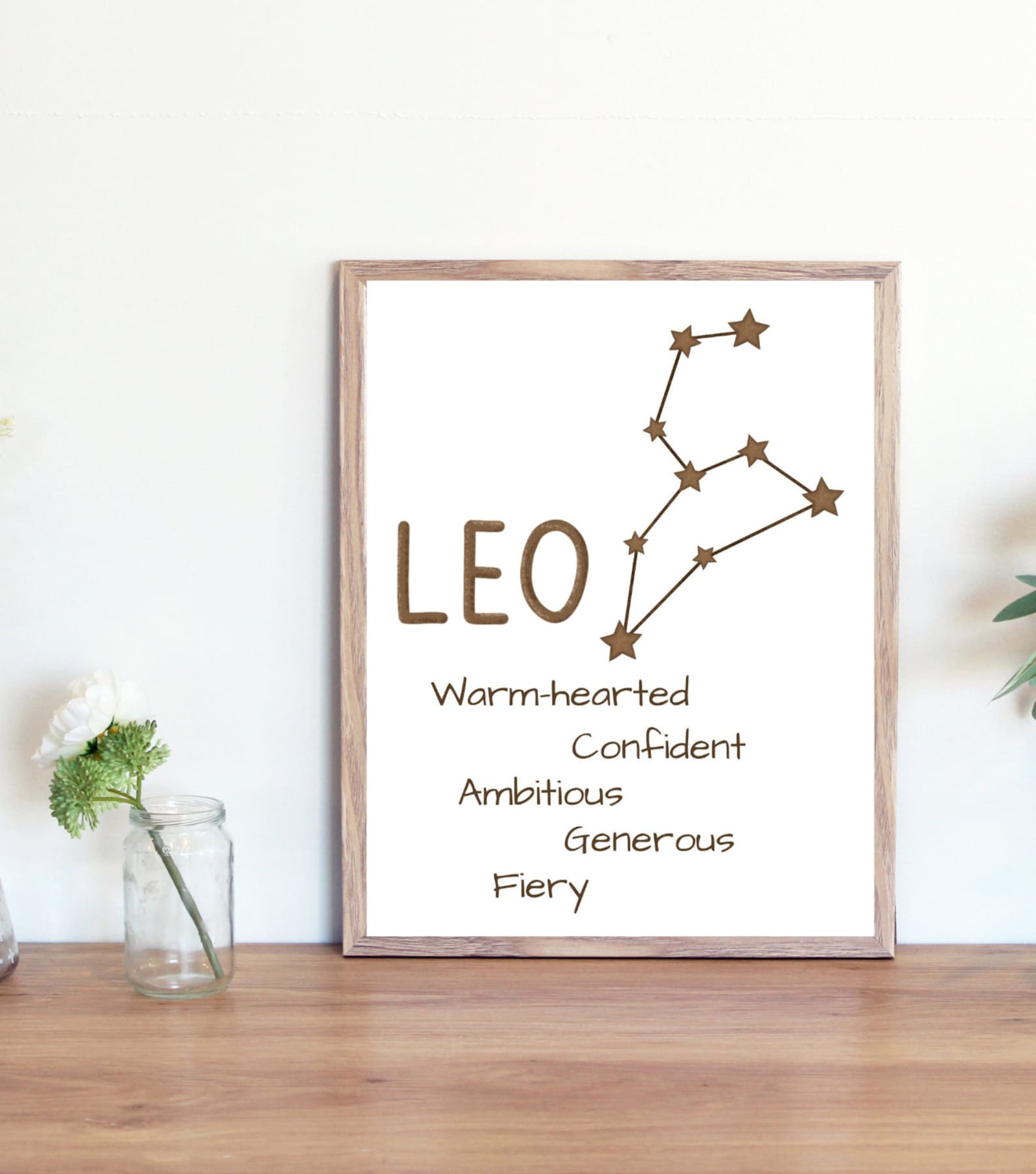 Leo Wall Art | Set of 5 Prints | Leo Nursery Decor | Leo Astrology Wall ...