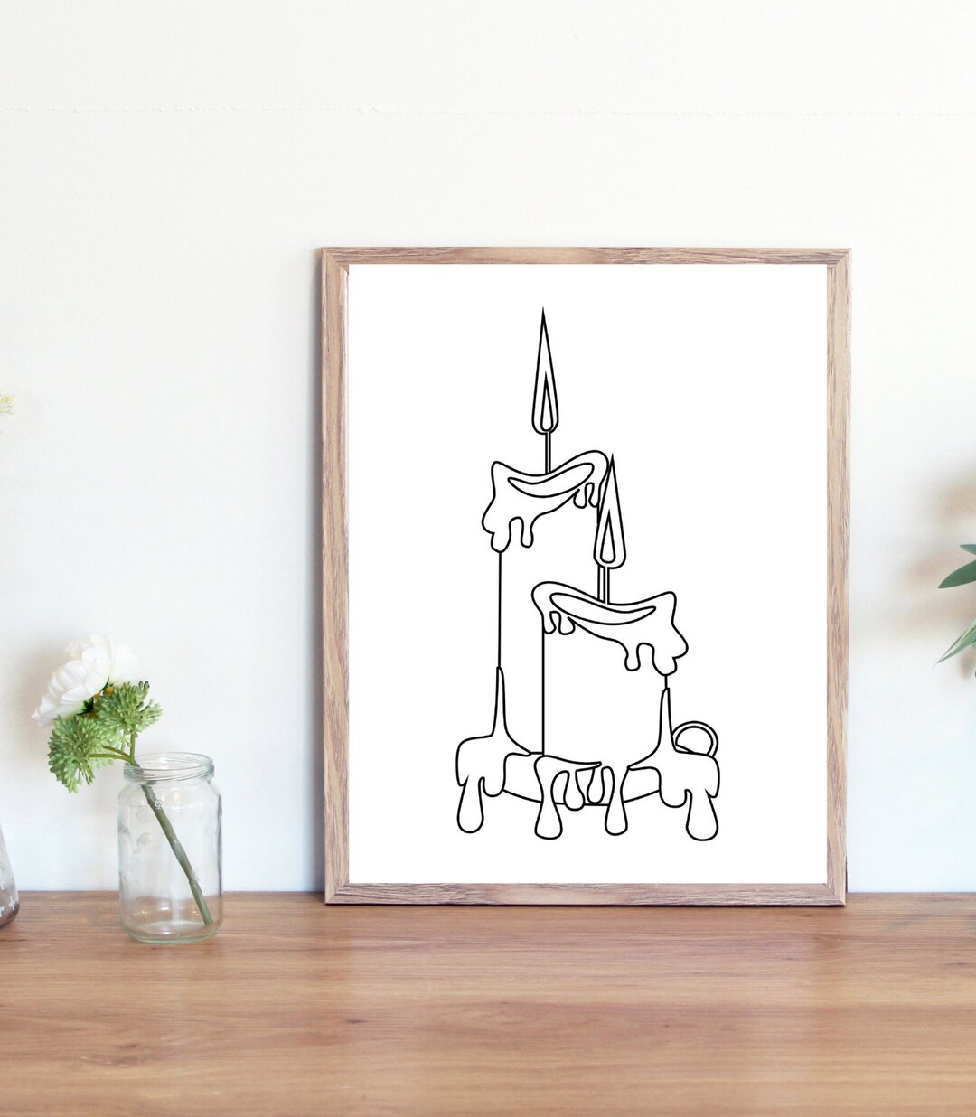 Halloween Candles Print / Candle Wall Art / Candle Illustration ...