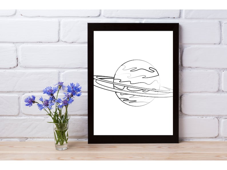 Saturn Print / Planet Print / Saturn Rings Print / Saturn Wall Art ...