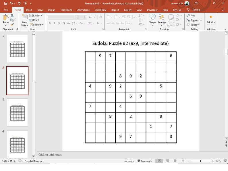 Sudoku Generator Powerpoint Tool - Create Custom Puzzles With Solutions ...