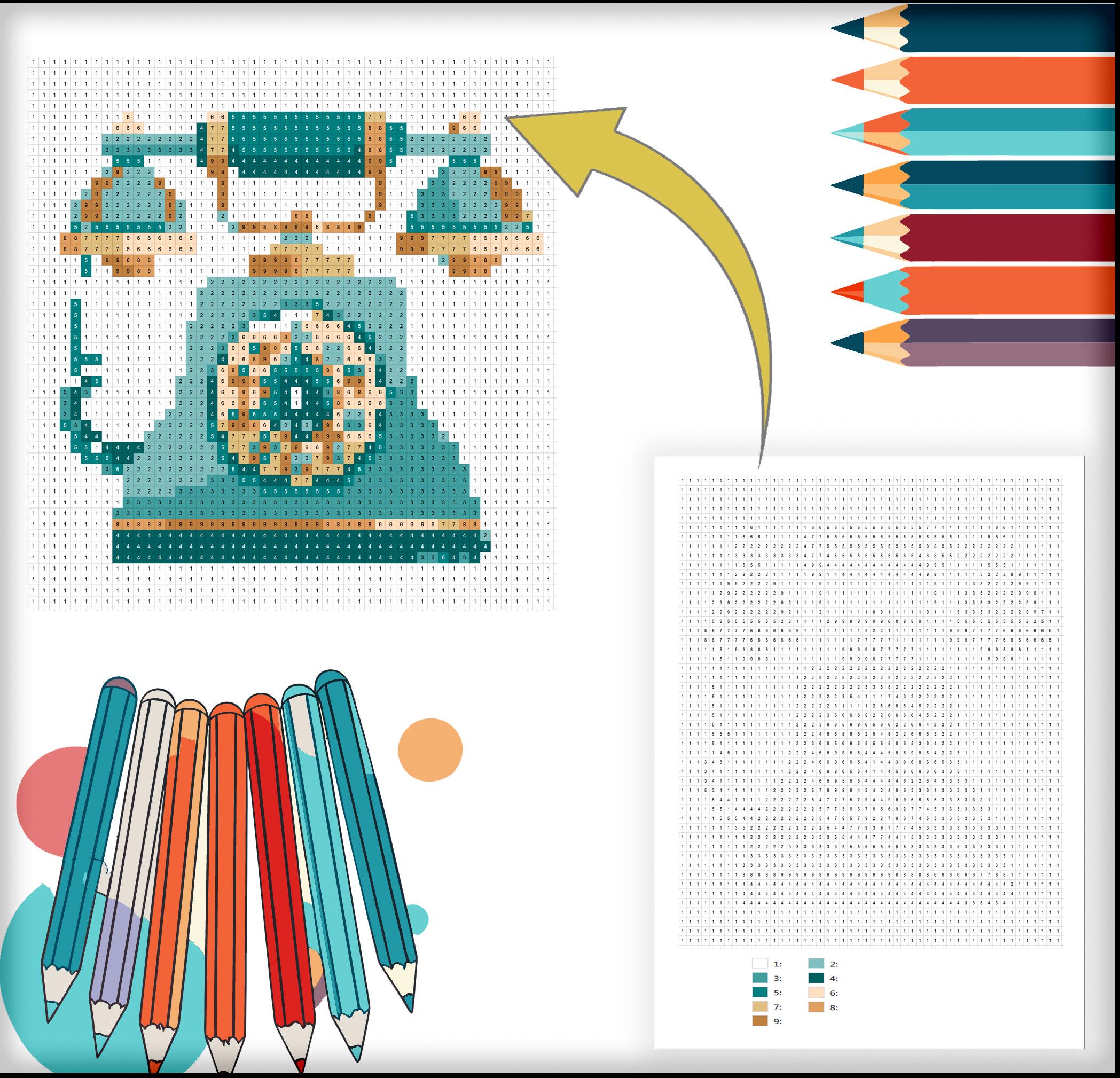 Color by Numbers Vintage Vibes Pixel Art - Digital Coloring Book PDF - Etsy