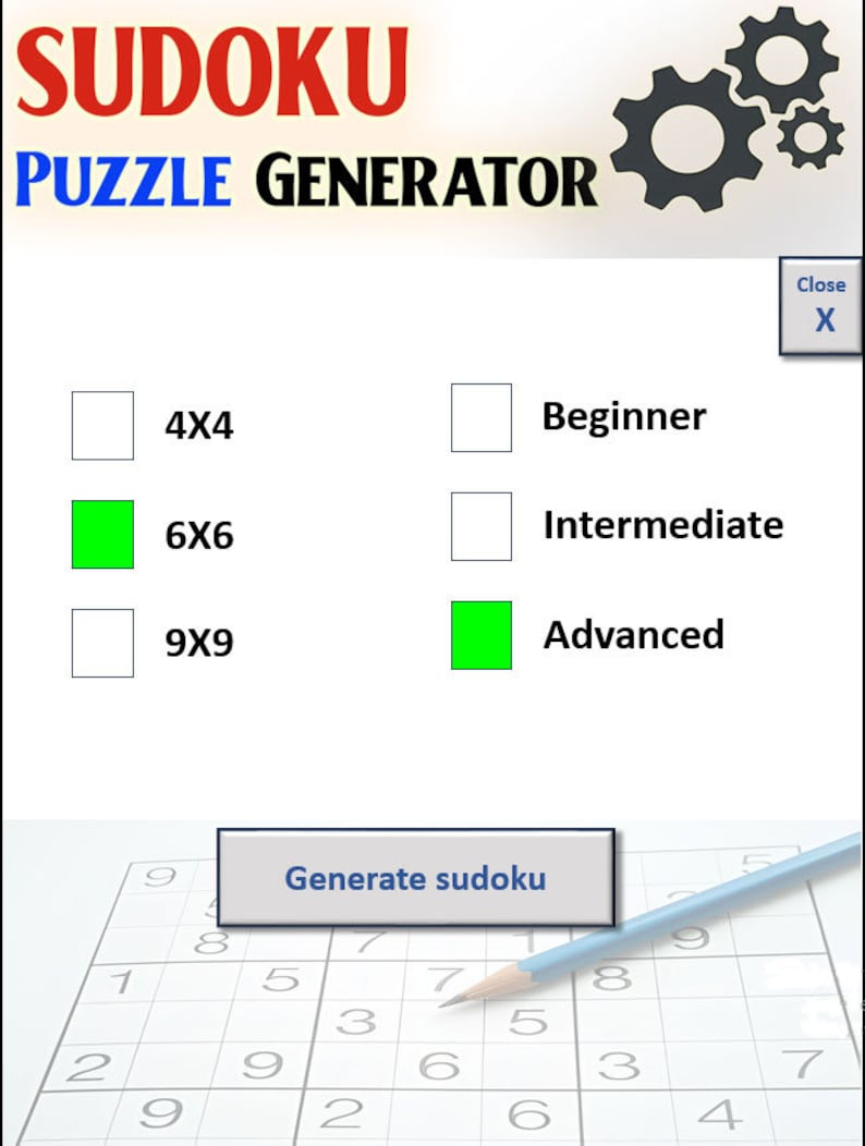 Sudoku Generator Powerpoint Tool - Create Custom Puzzles With Solutions ...
