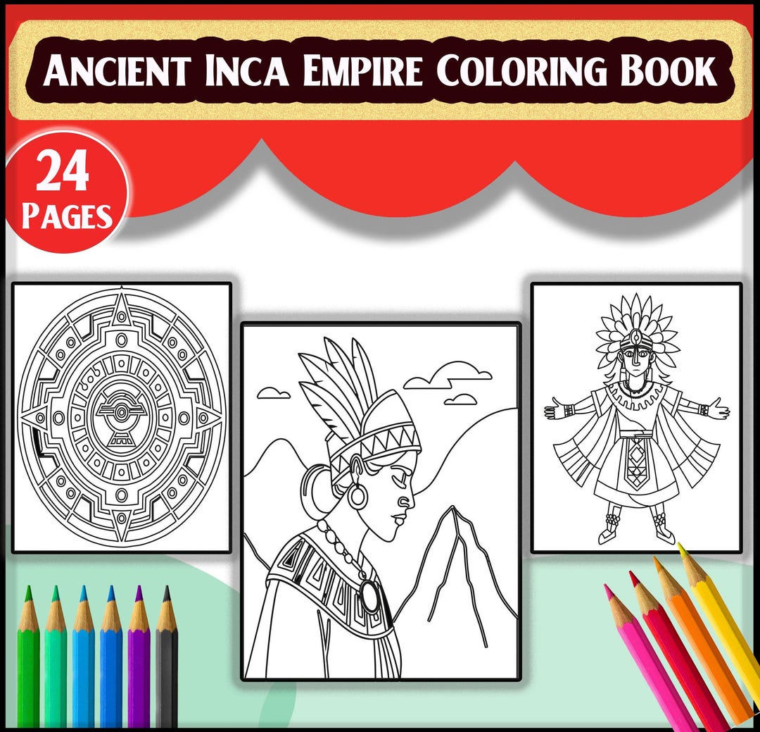 Ancient Inca Empire Coloring Book - Digital Download - 24 Pages Bold - Etsy