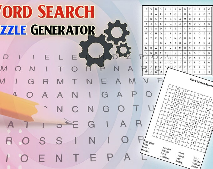 Word Search Puzzle Generator - Digital Tool to Customize Your Games - Etsy