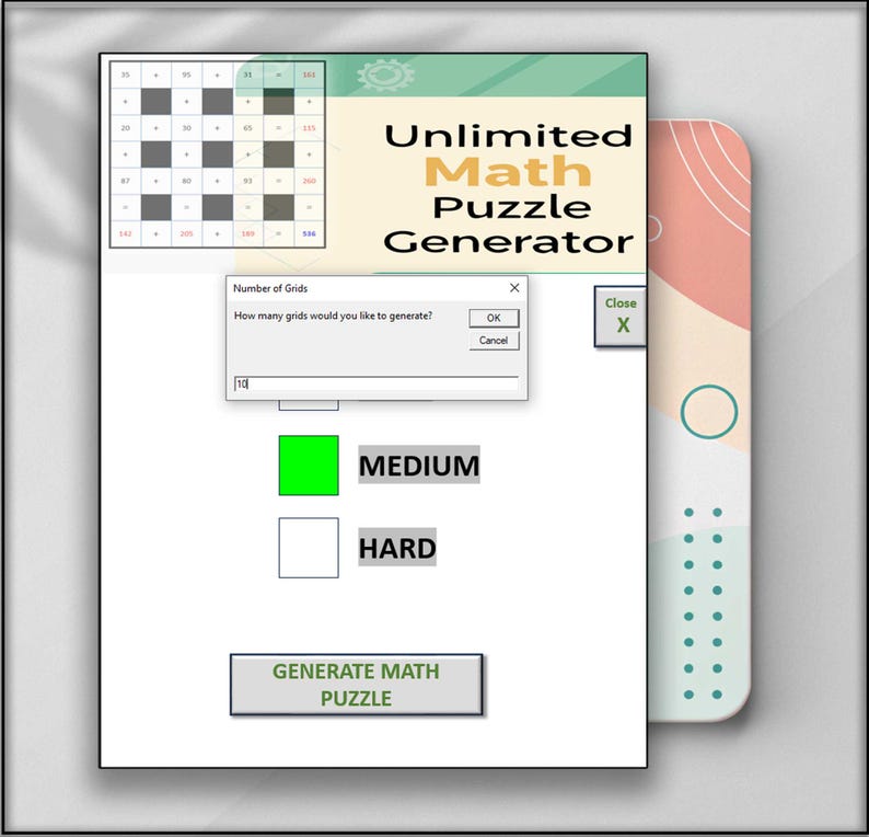 Unlimited Math Puzzle Generator –printable Cross Sum Logic Grid Kids ...